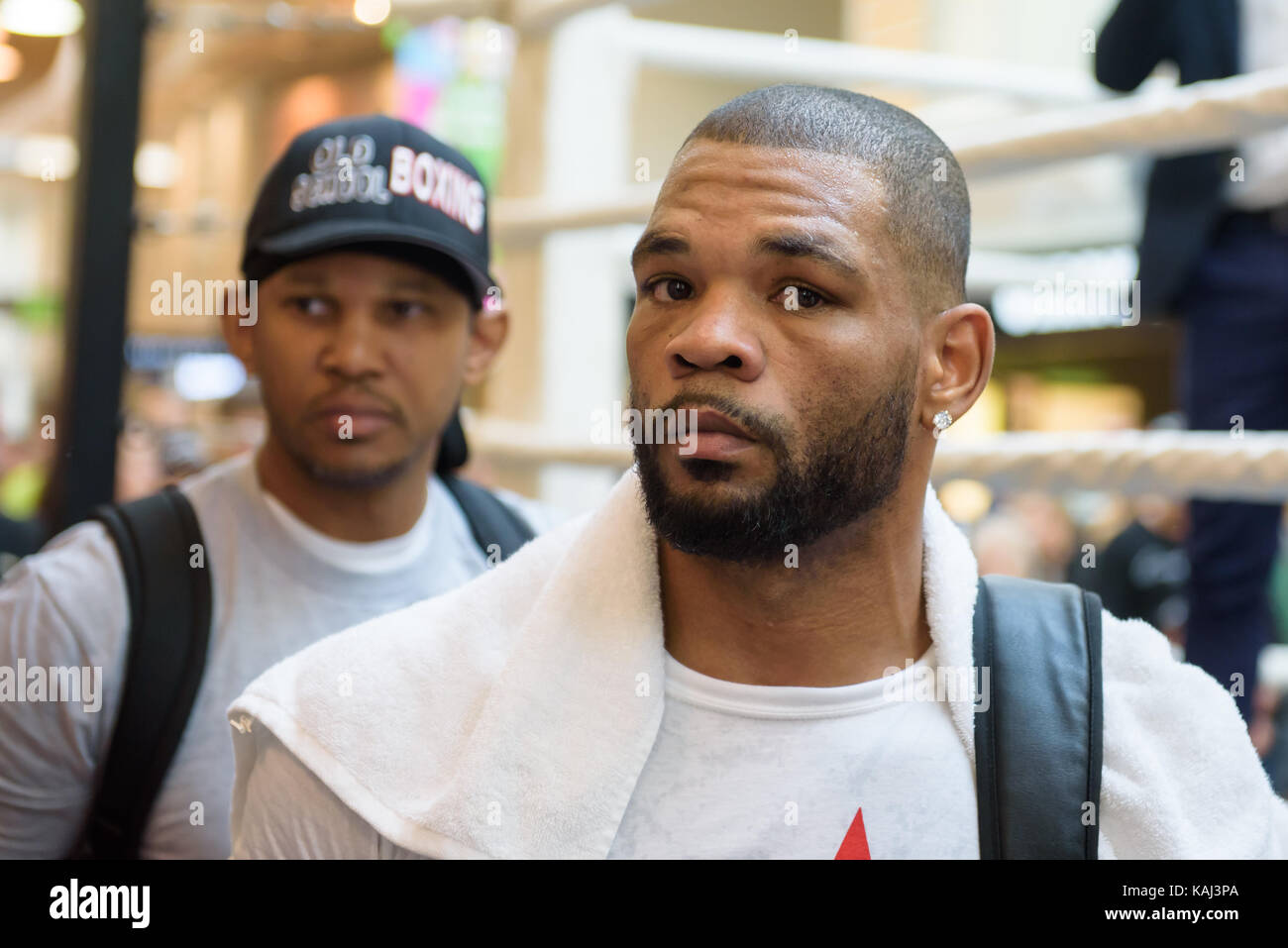 Riga, Latvia. 26th Sep, 2017. Public boxing training before The World ...