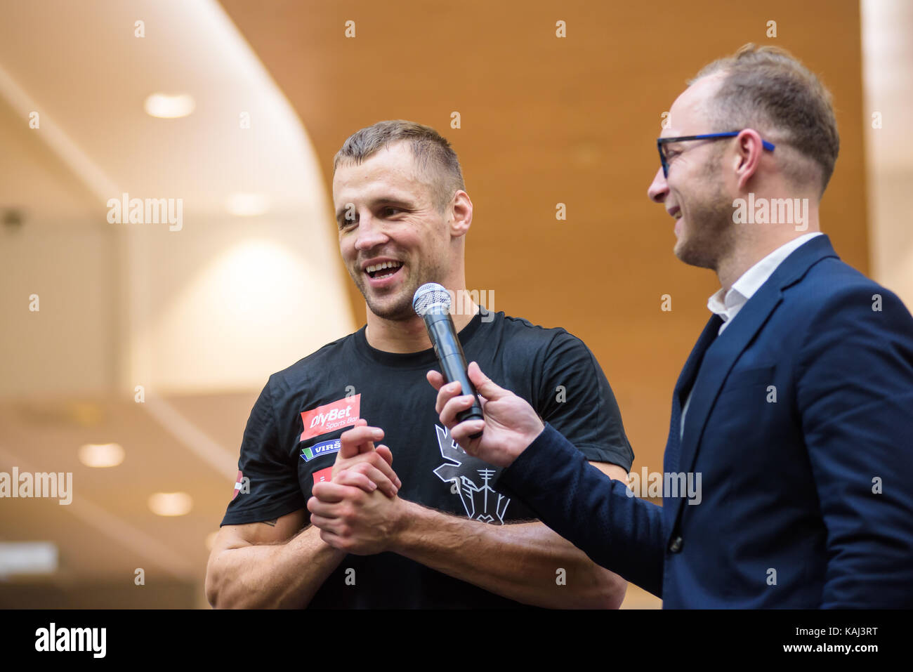 Riga, Latvia. 26th Sep, 2017. Public boxing training before The World ...