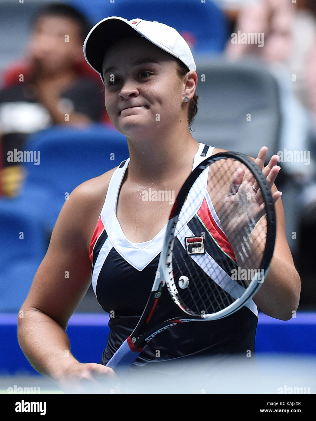 Wuhan, China. 27th Sep, 2017. Ashleigh Barty of Australia celebrates ...