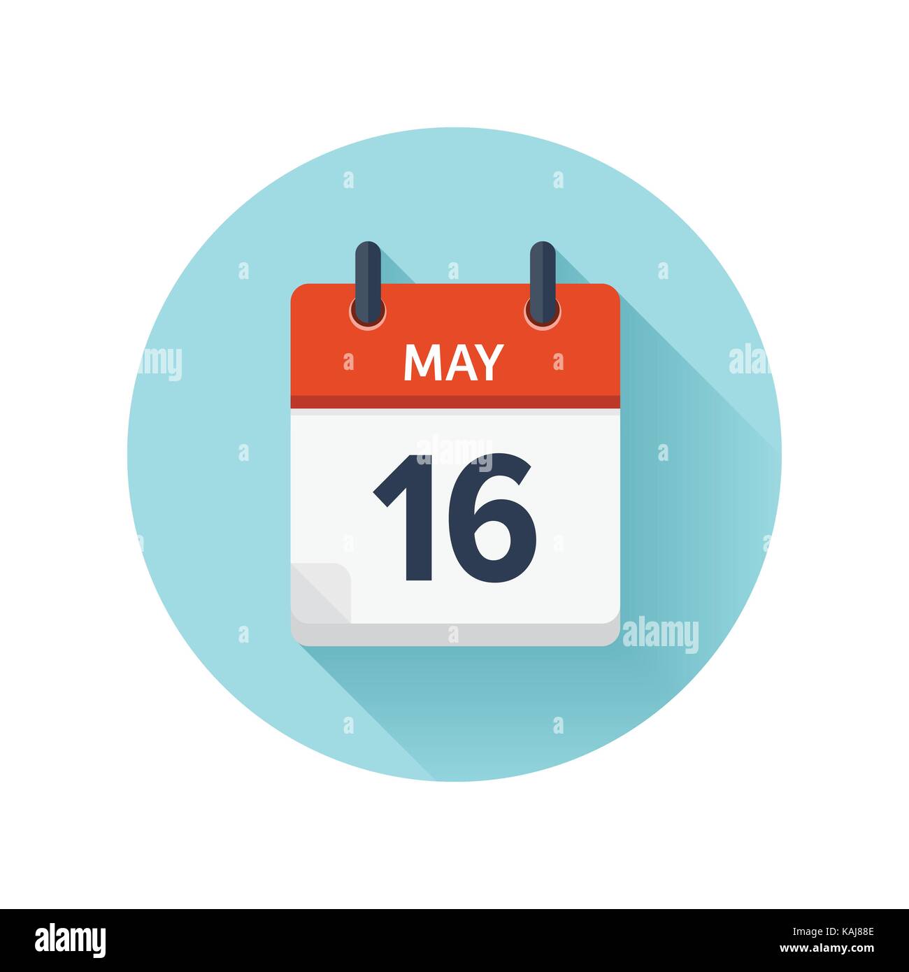 May 16. Vector flat daily calendar icon. Date and time, day, month 2018 ...