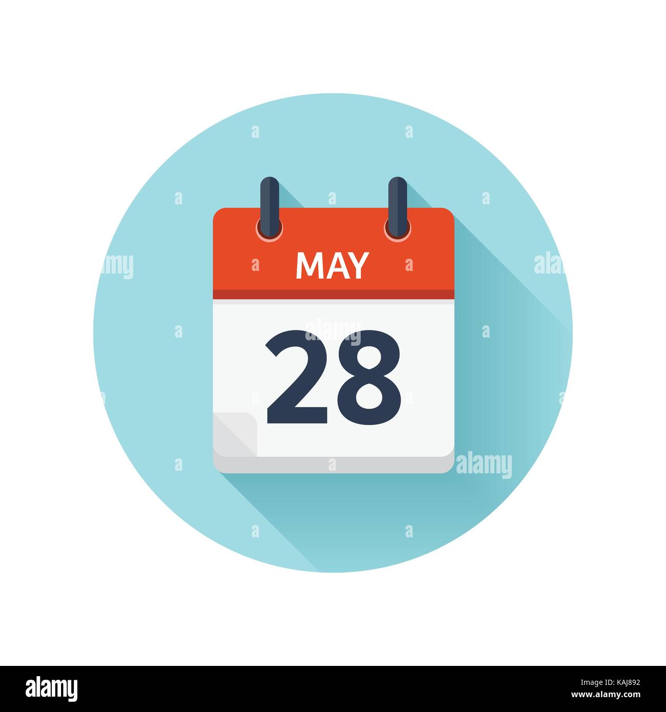 May 28. Vector flat daily calendar icon. Date and time, day, month 2018 ...