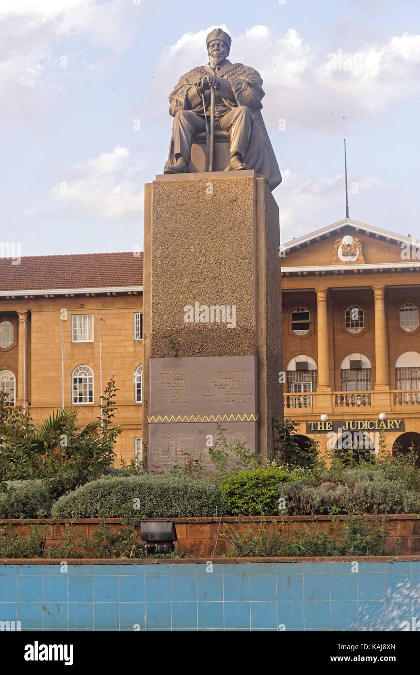 Nairobi, Kenya - July 09, 2017: Jomo Kenyatta statue in front of the ...