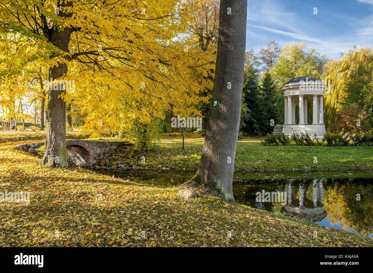 Palace and park complex in Dobrzyca, city in Greater Poland Voivodeship ...