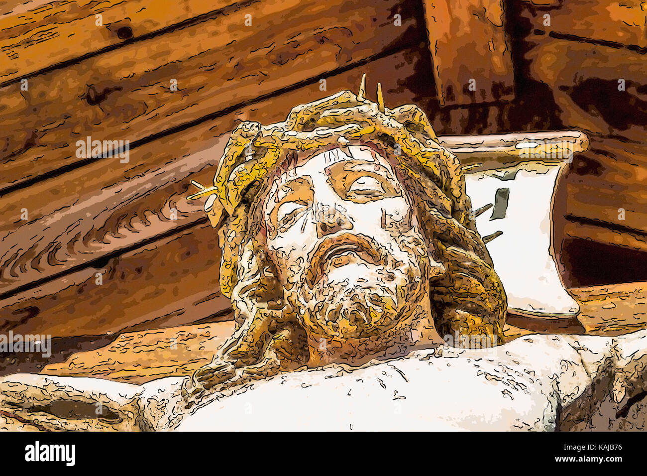 detail of a statue of Jesus Christ crucified Stock Photo - Alamy