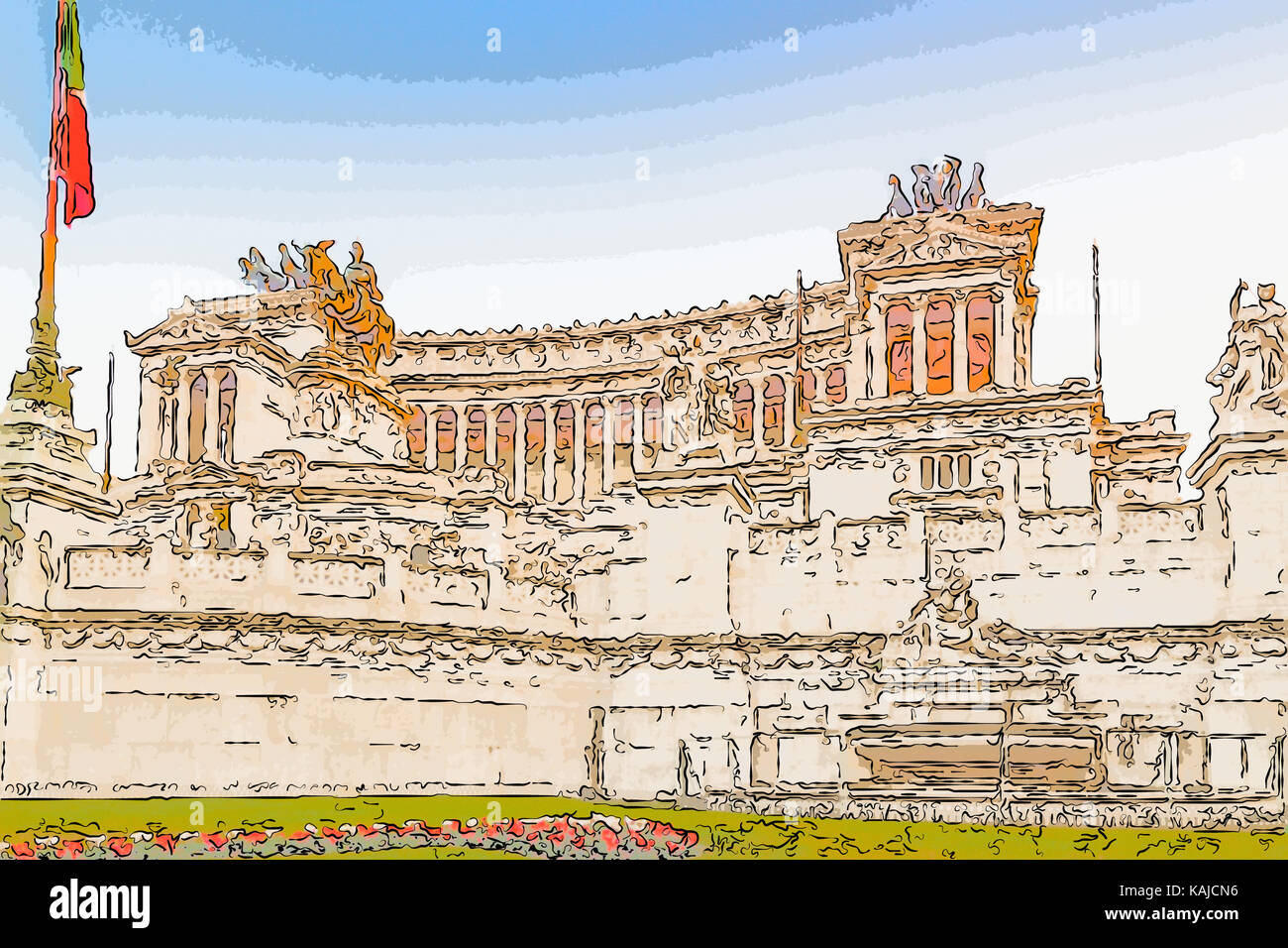 white imposing monument in rome Stock Photo - Alamy