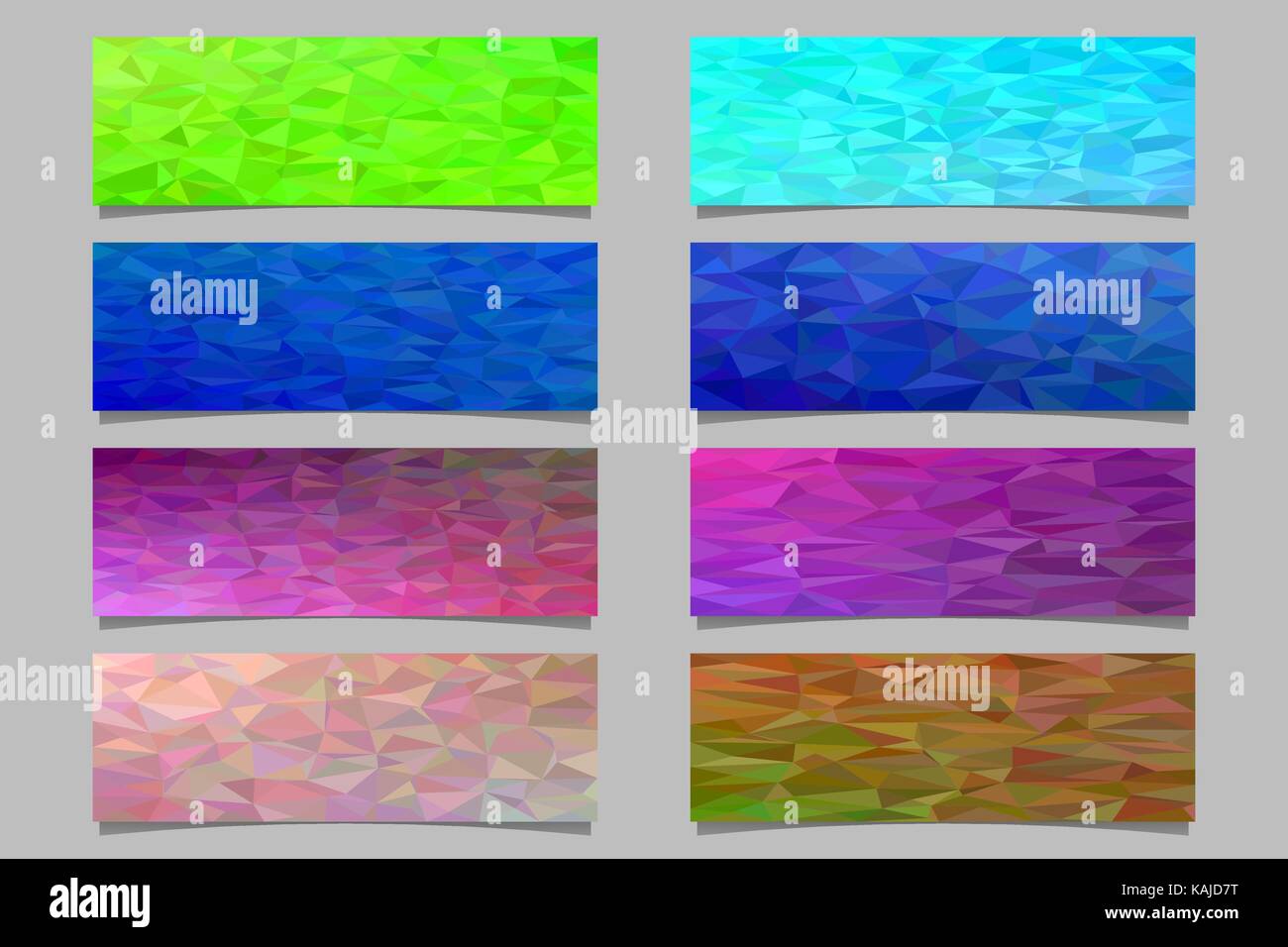 Geometric Irregular Triangle Tile Pattern Mosaic Banner Template Set