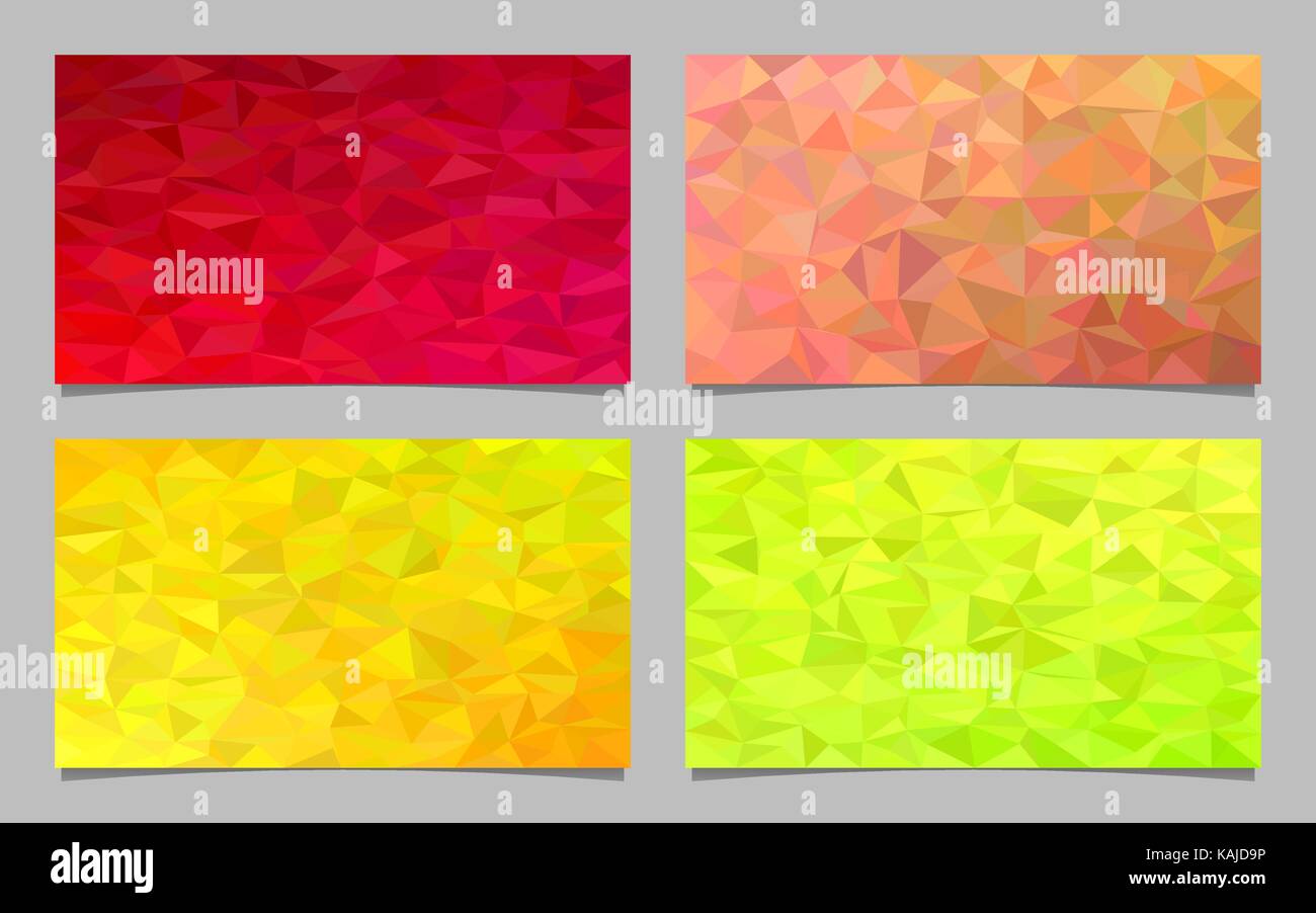 Geometric Abstract Tiled Triangle Mosaic Card Background Set