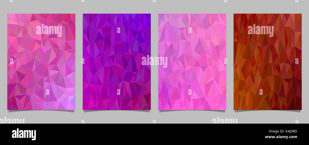 Geometrical Abstract Tiled Triangle Mosaic Page Template Set Vector Flyer Background Graphics