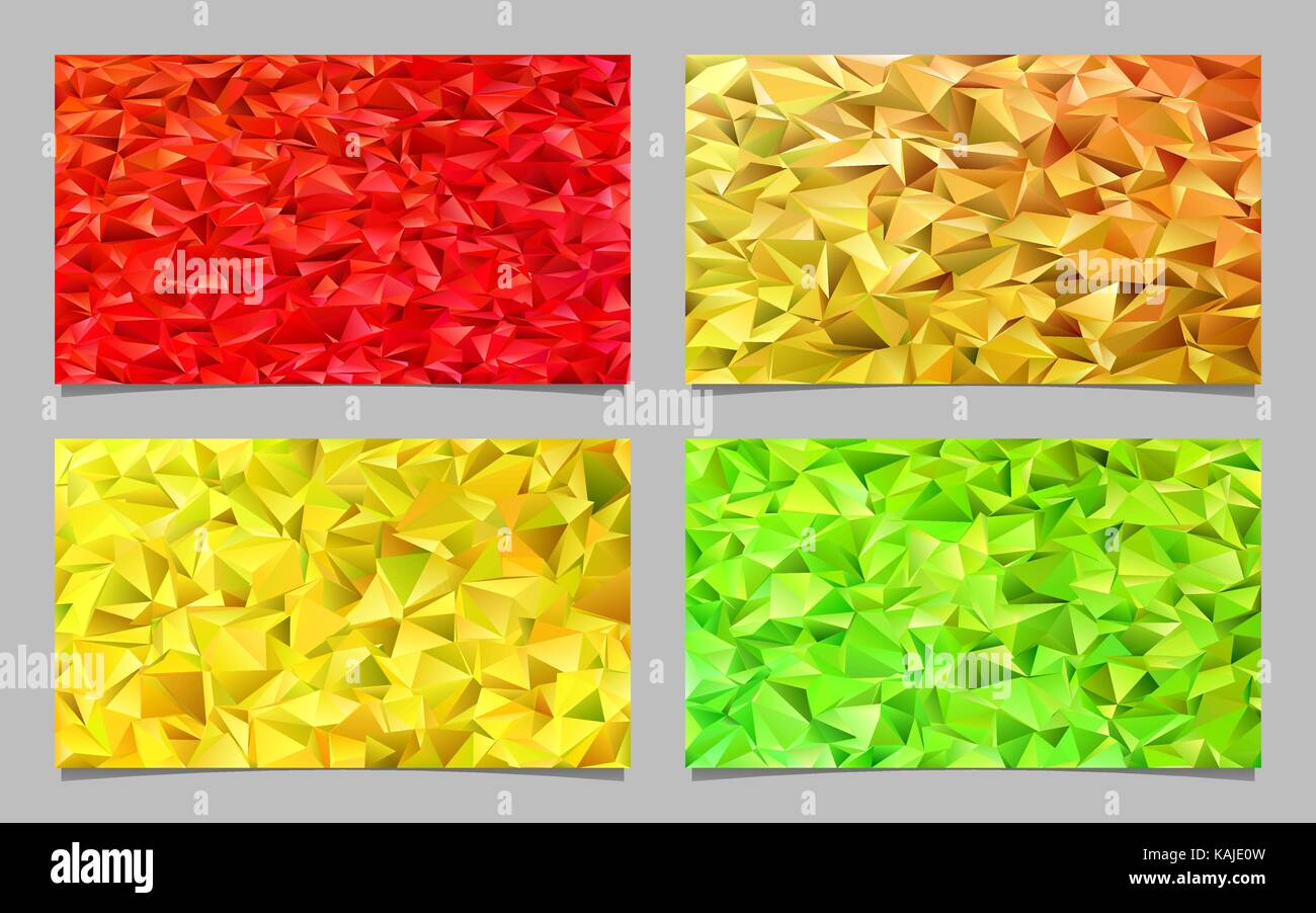 Abstract Geometrical Tiled Triangle Pattern Mosaic Card Background Set