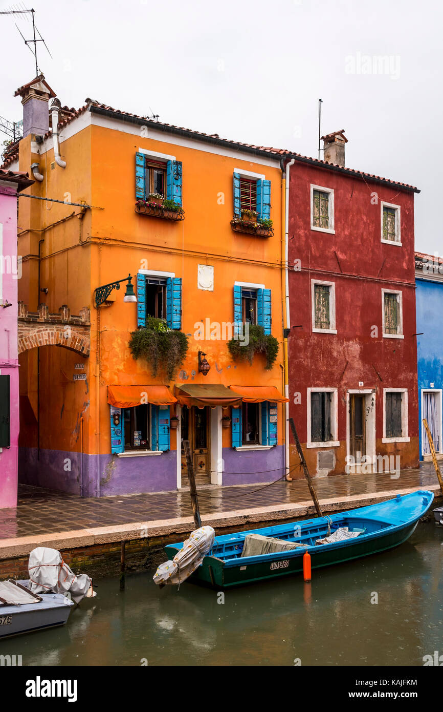 The colours of burano island in Venice Stock Photo - Alamy