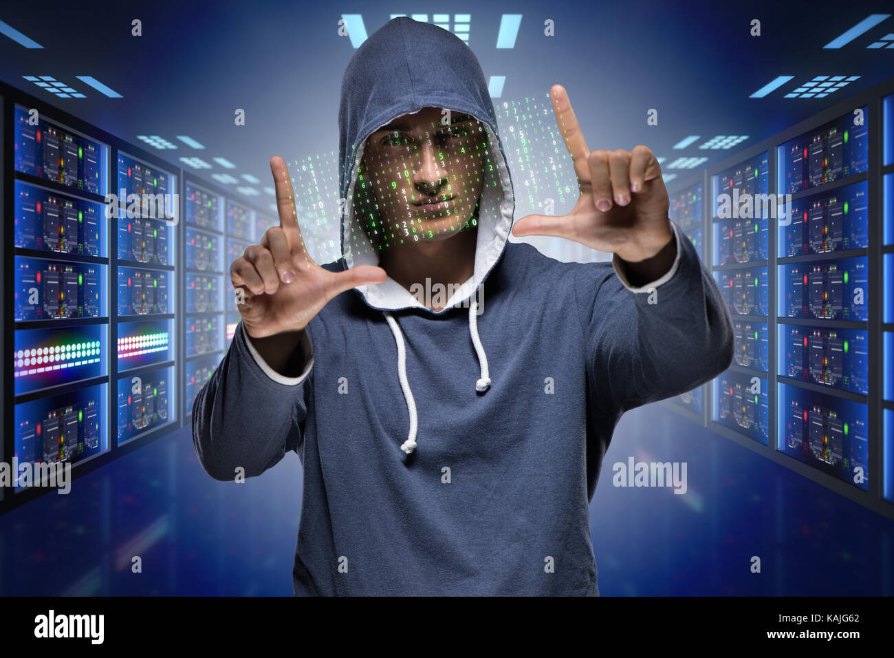 Hacker hacking corporate computer system Stock Photo - Alamy