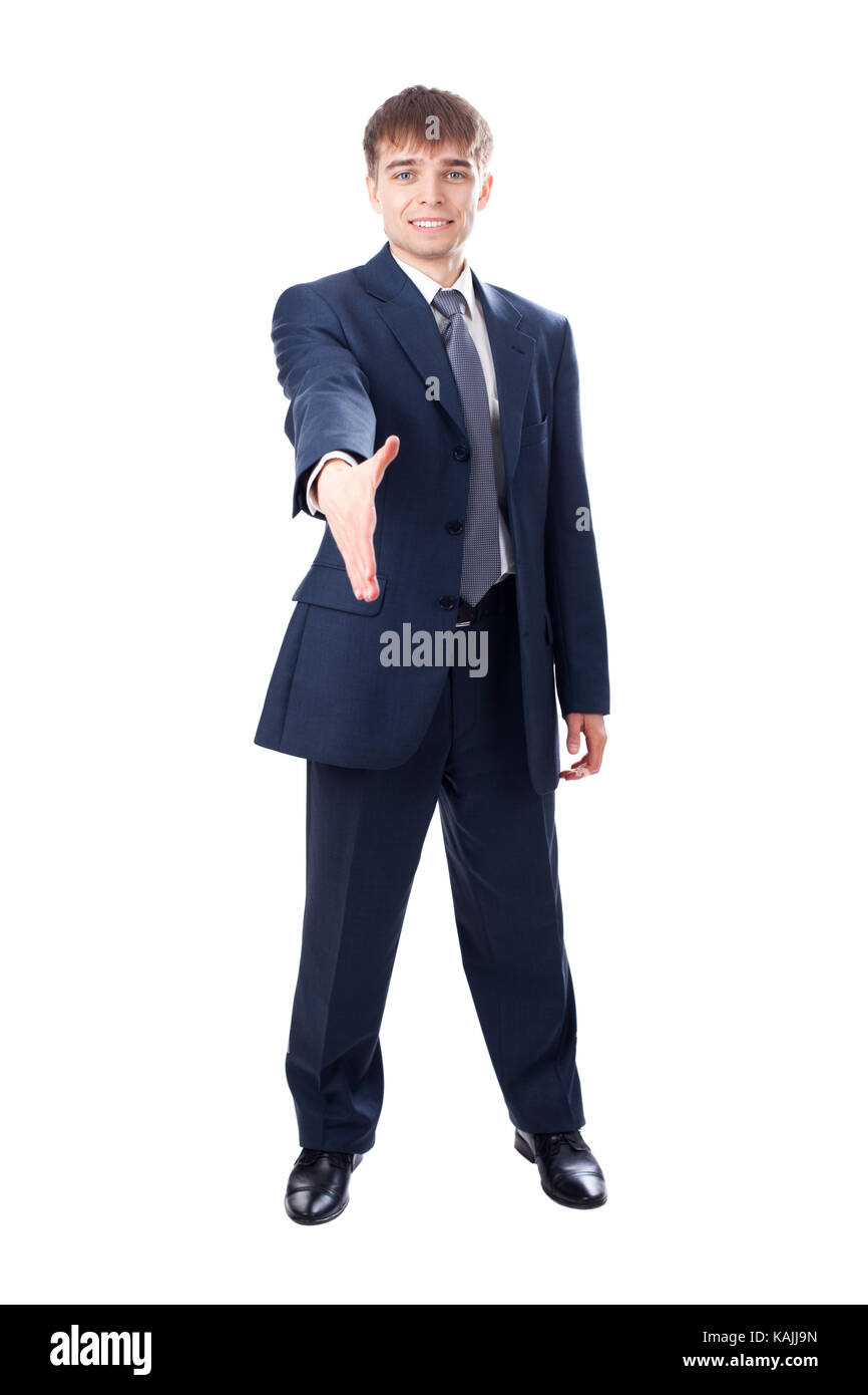 businessman extending hand to shake isolated on white background Stock ...