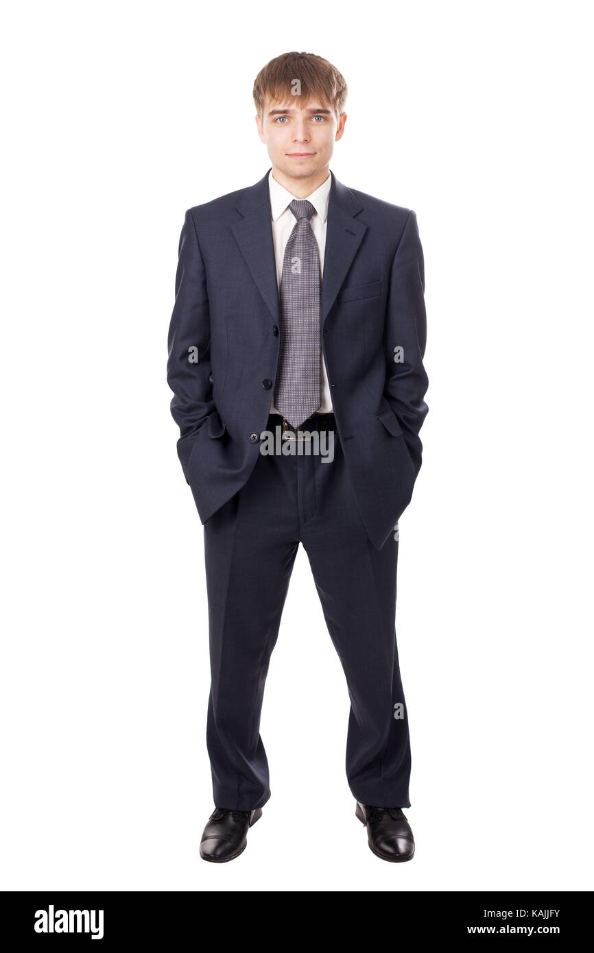 young smiling businessman isolated on white background Stock Photo - Alamy