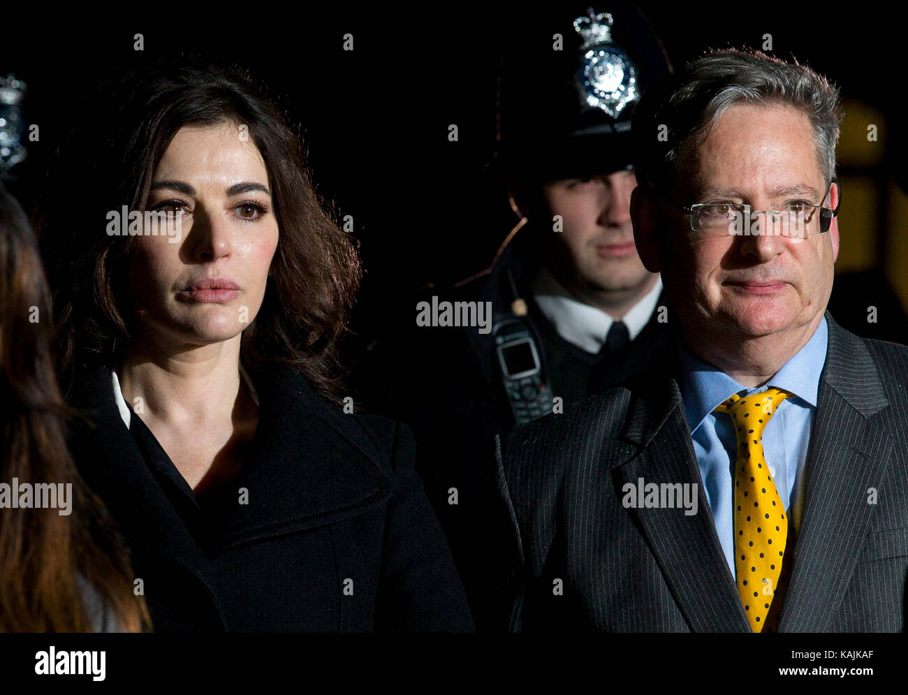 Nigella Lawson (L) and brother Dominic Lawson (R) leave Isleworth Crown ...