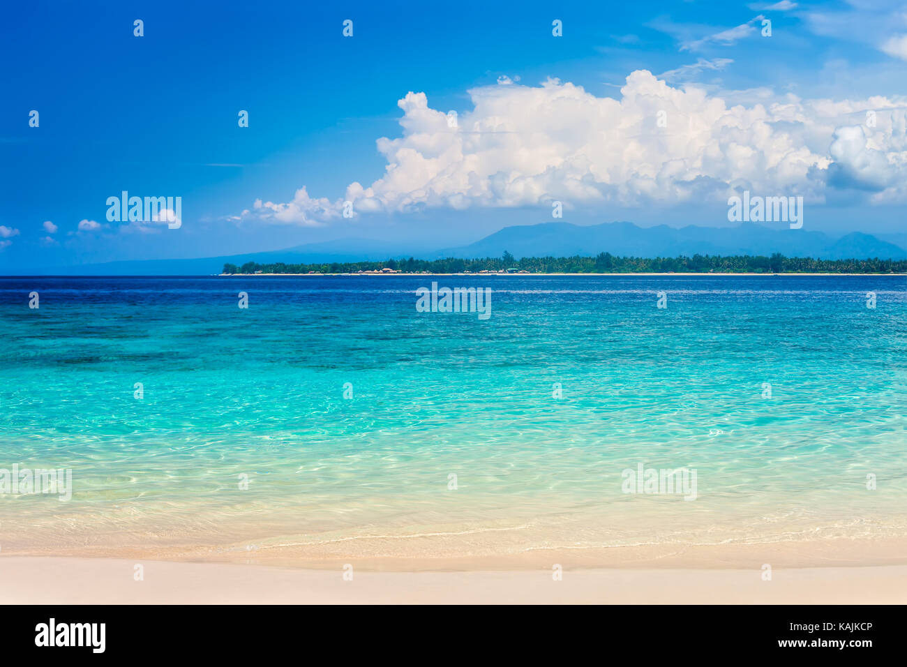 Beautiful beach and tropical turquoise sea. sea background Stock Photo ...