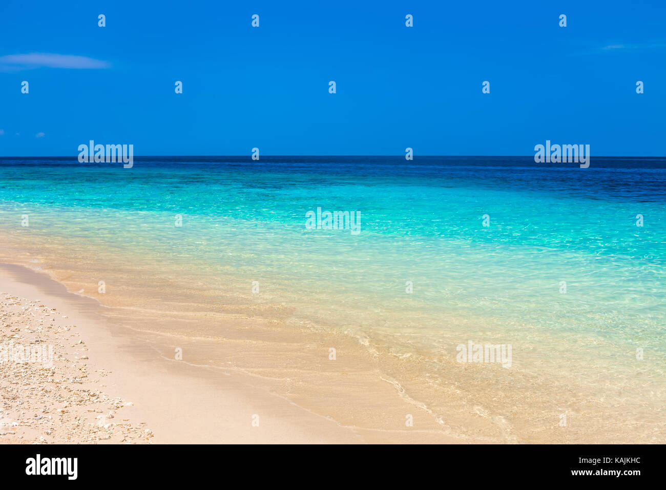 Beautiful beach and tropical turquoise sea. background Stock Photo - Alamy