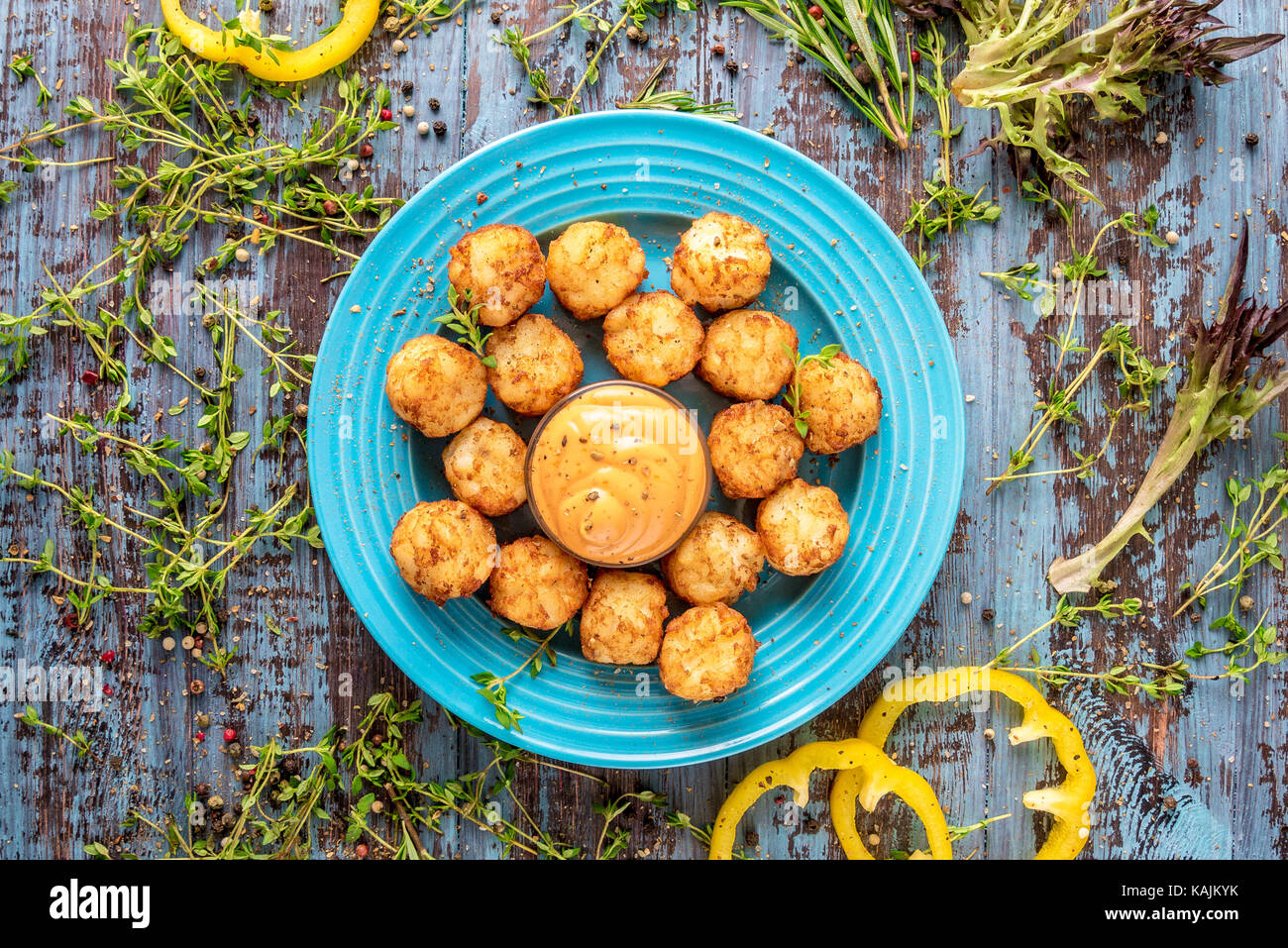 Homemade fried mini croquettes from baked potatoes, delicious and very ...