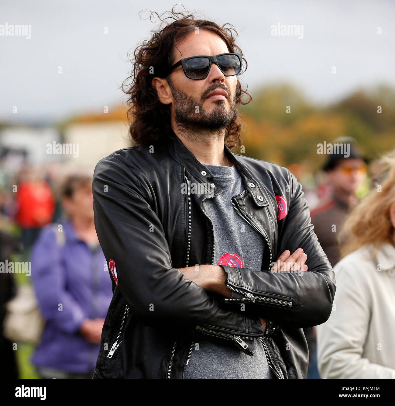 Russell Brand stands amongst the crowd at the TUC Rally "Britain needs ...