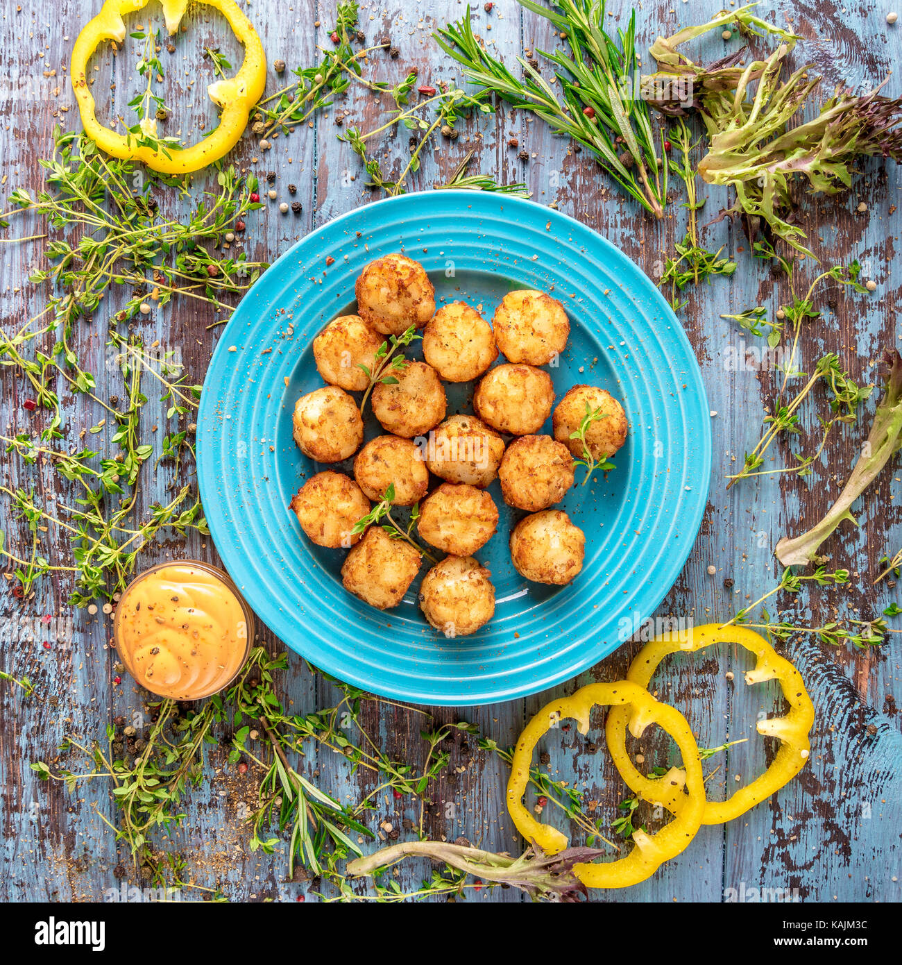 Homemade fried mini croquettes from baked potatoes, delicious and very ...
