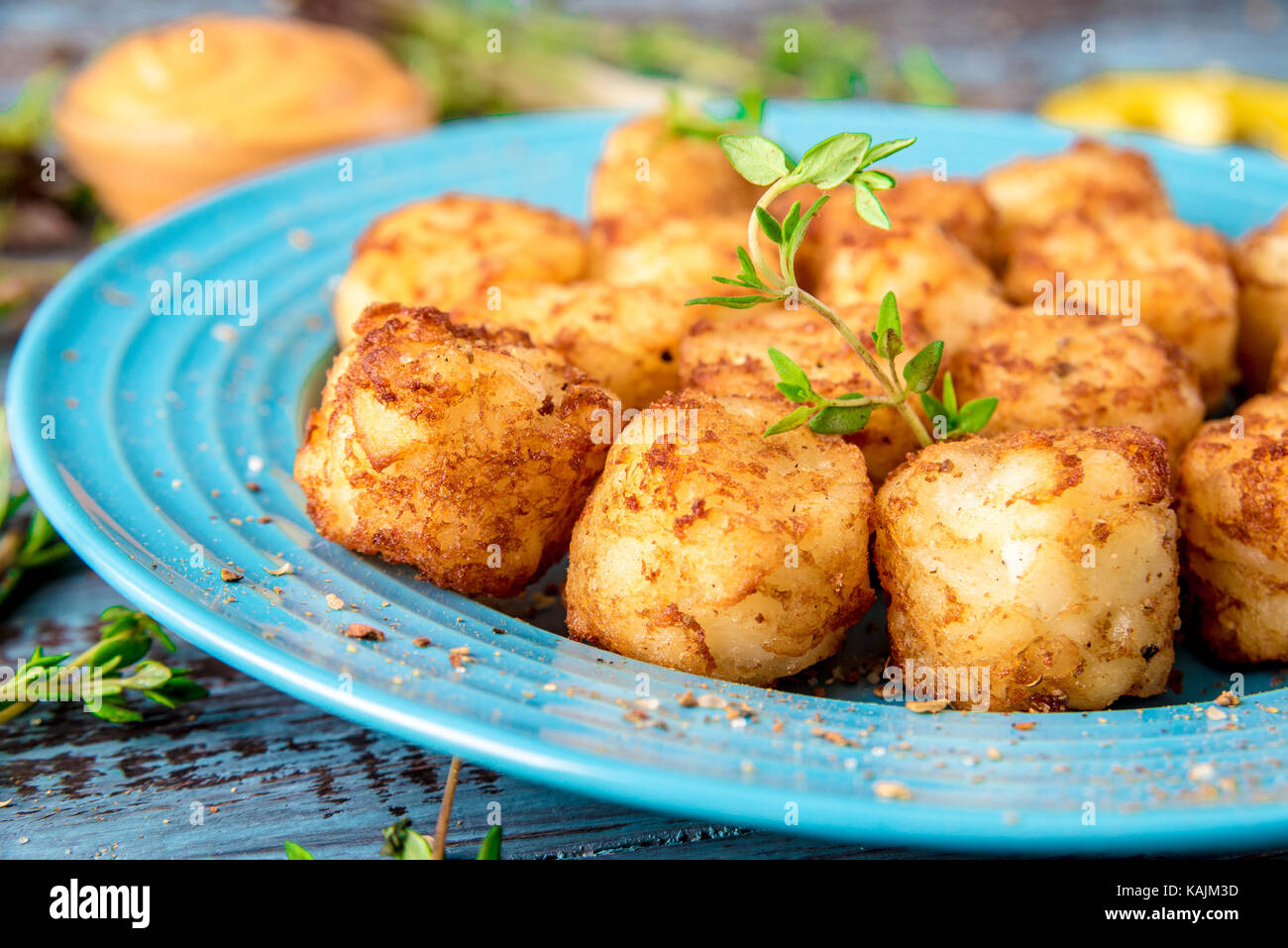 Homemade fried mini croquettes from baked potatoes, delicious and very ...