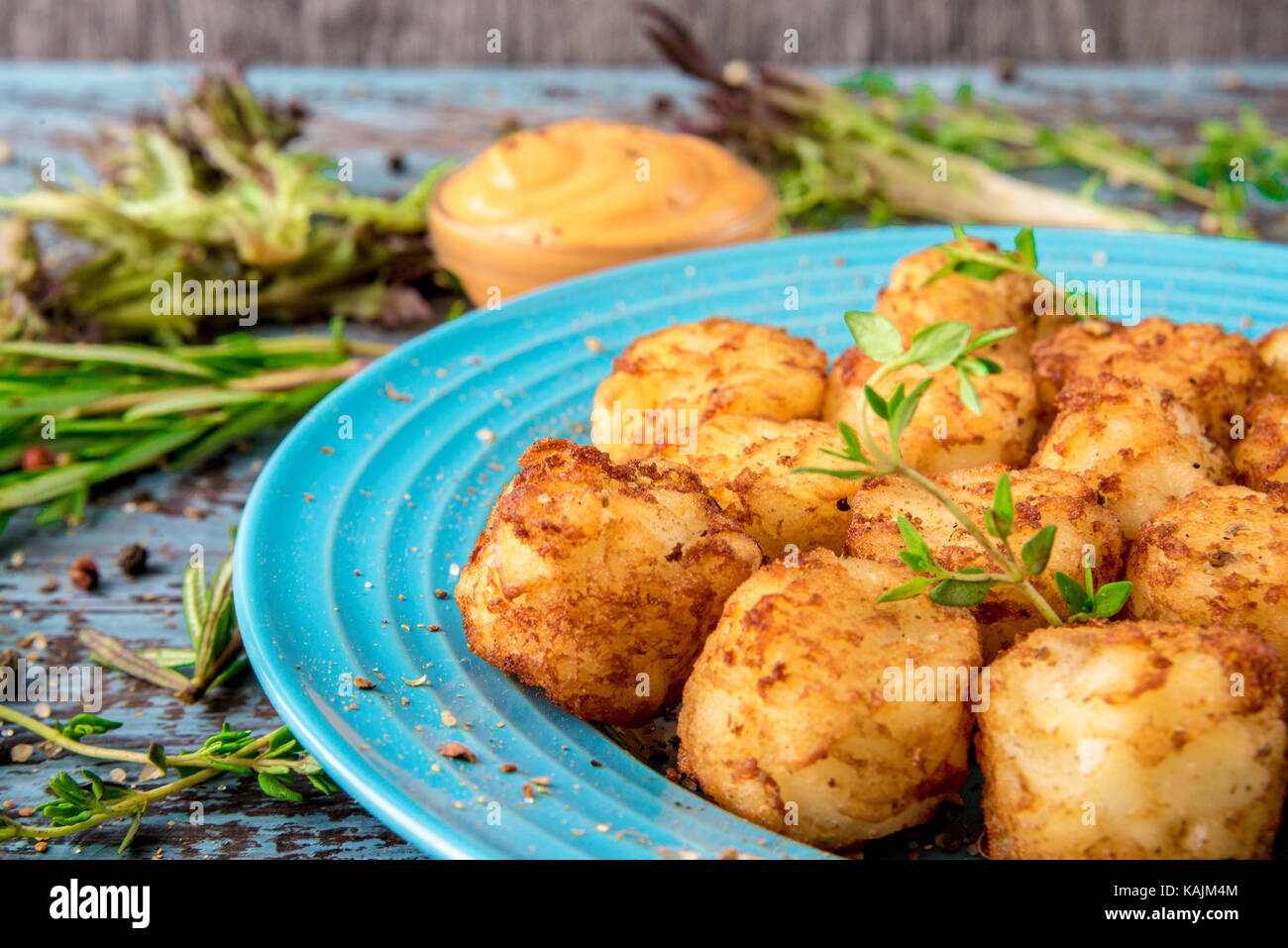 Homemade fried mini croquettes from baked potatoes, delicious and very ...