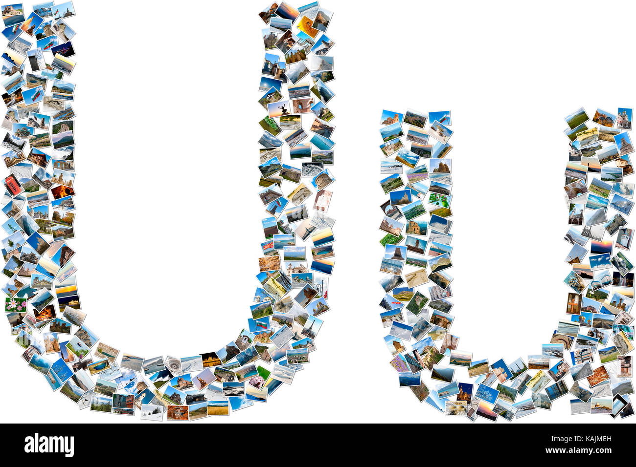 The alphabet series - collage of travel photos forming capital and ...