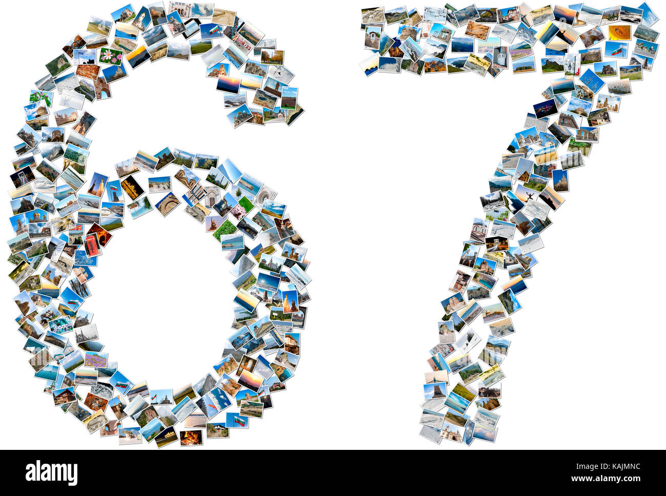 Number seven photo collage isolated hi-res stock photography and images ...