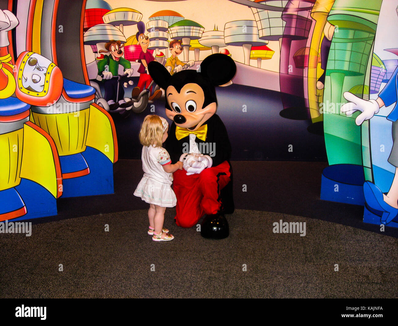 Children meeting Mickey Mouse in Disney World Florida USA Stock Photo ...