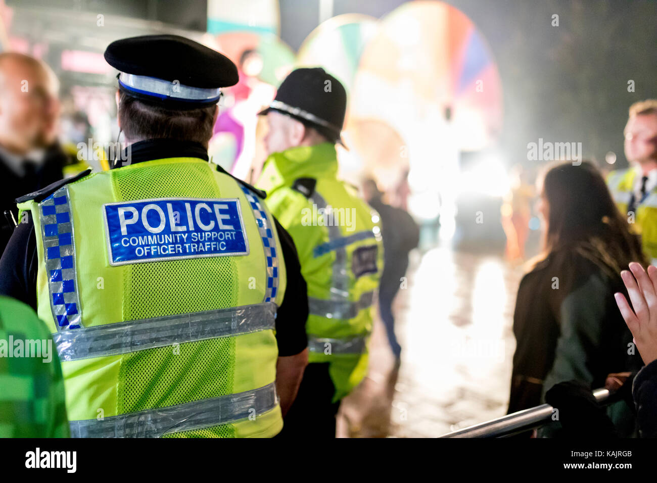 Police Officers provide security at a festival in Doncaster, Yorkshire ...