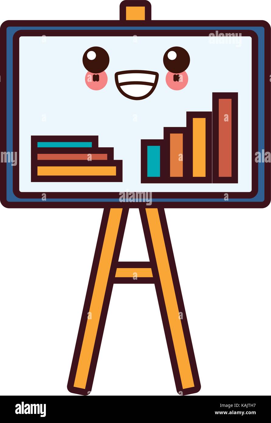 Business Stats graphics slide kawaii cartoon Stock Vector Image & Art ...