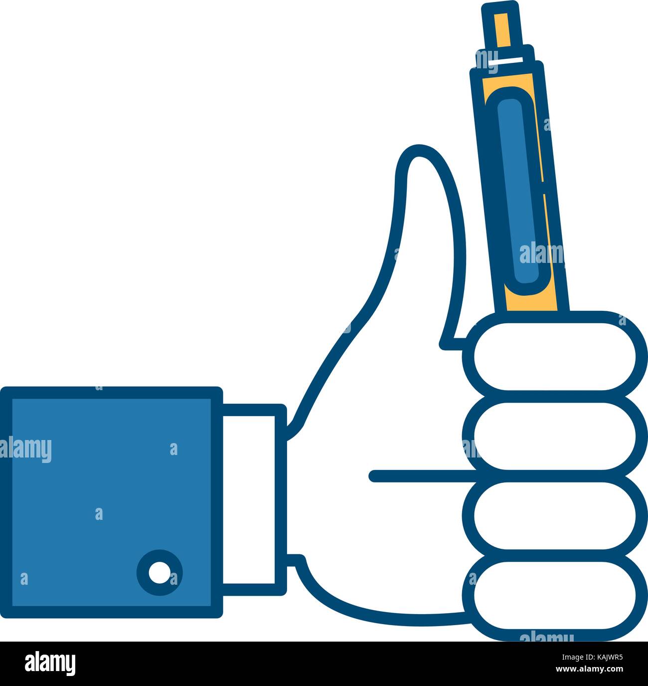 Hand holding yellow pencil Stock Vector Images - Alamy