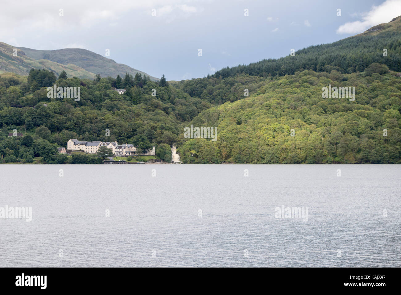 Inversnaid Hotel viewed from across Loch Lomond, Inversnaid, Stirling ...