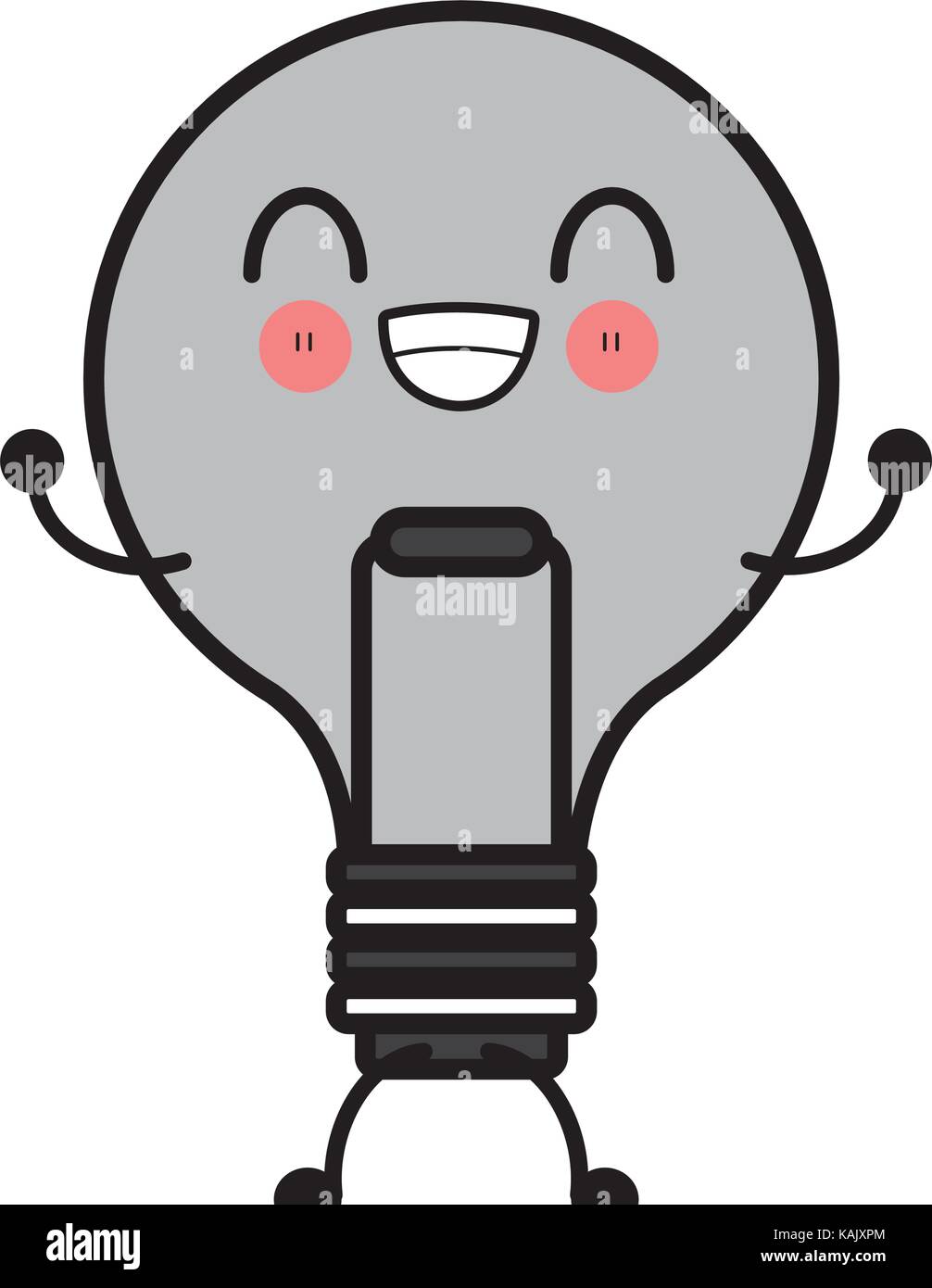 Bulb light energy cute kawaii cartoon Stock Vector Image & Art - Alamy
