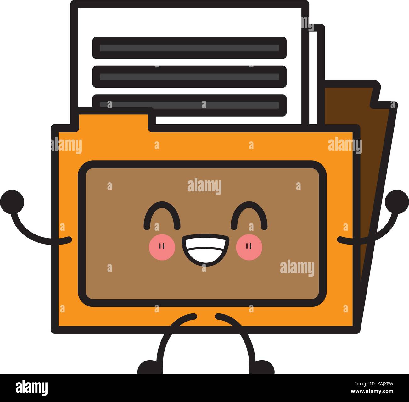 Folder document symbol cute kawaii cartoon Stock Vector Image & Art - Alamy