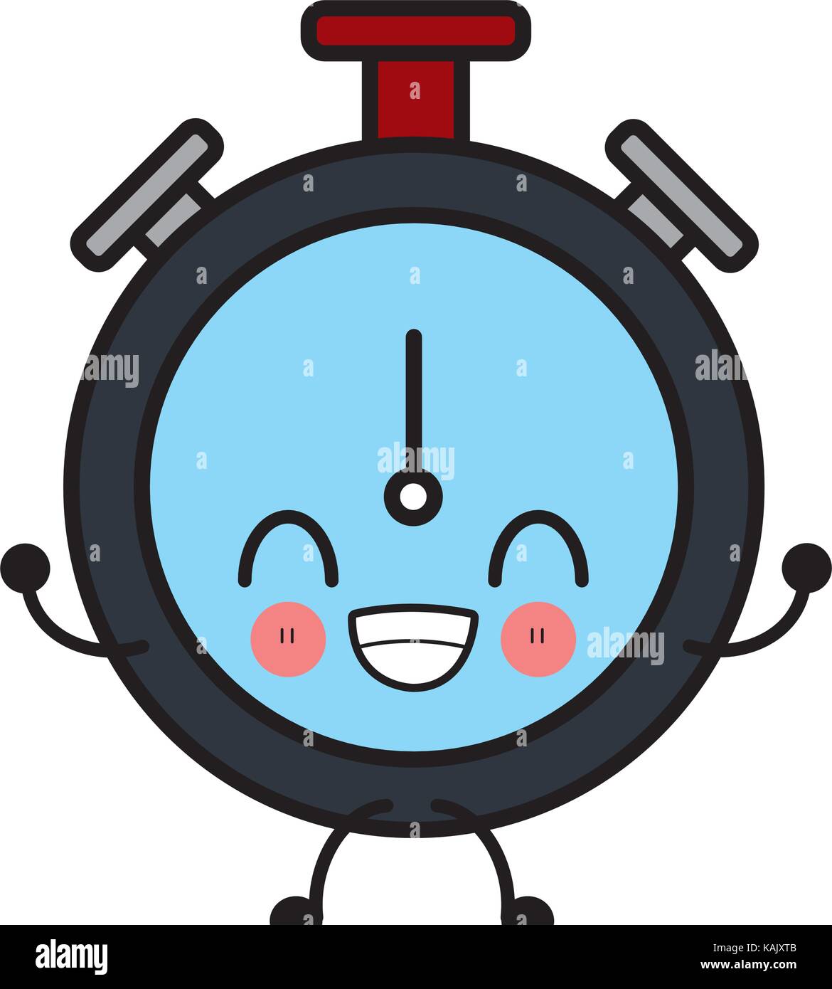 Clock timer isolated cute kawaii cartoon Stock Vector Image & Art - Alamy