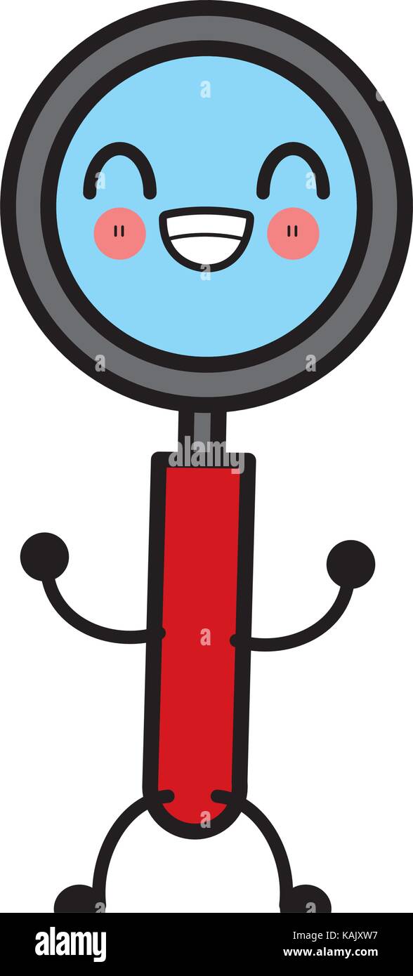 Magnifying glass symbol cute kawaii cartoon Stock Vector Image & Art ...