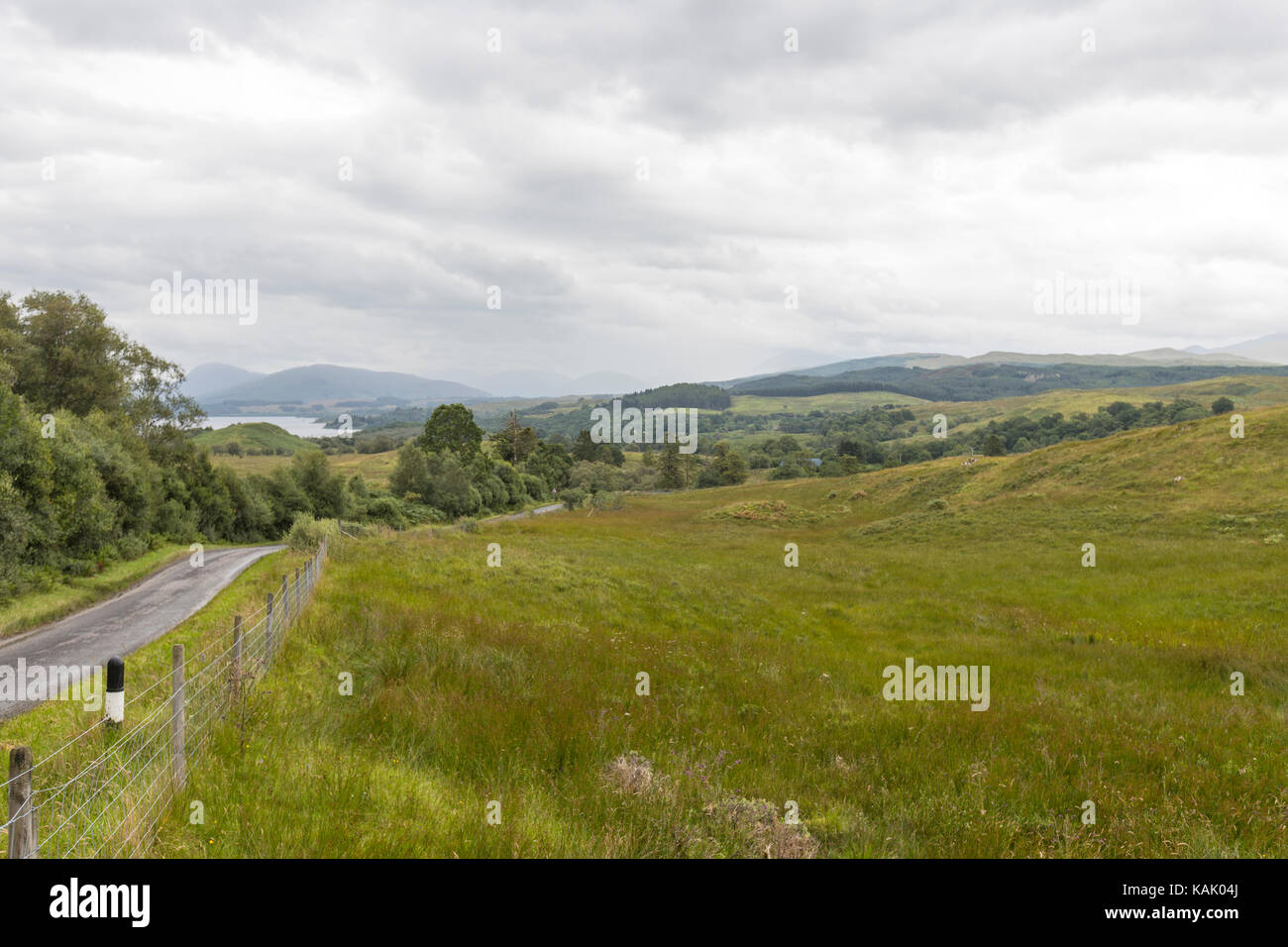 Narrow B840 road along Loch Awe, Dalmally, Scotland Stock Photo - Alamy