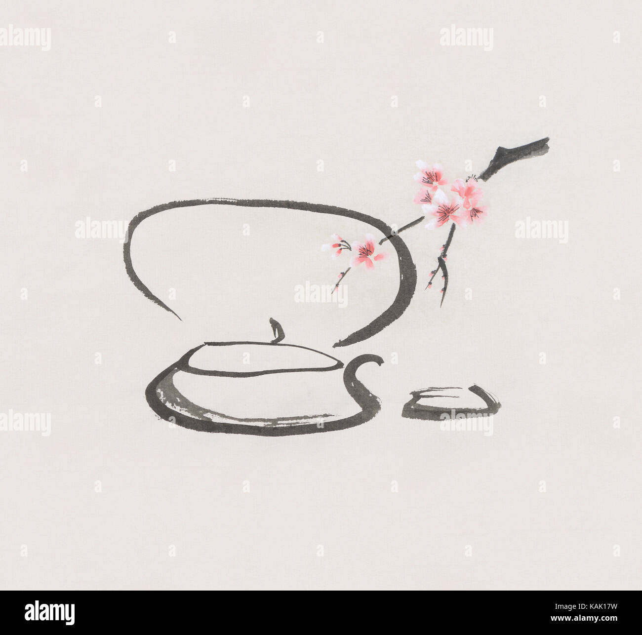 Japanese Tea Ceremony Drawing High Resolution Stock Photography and ...