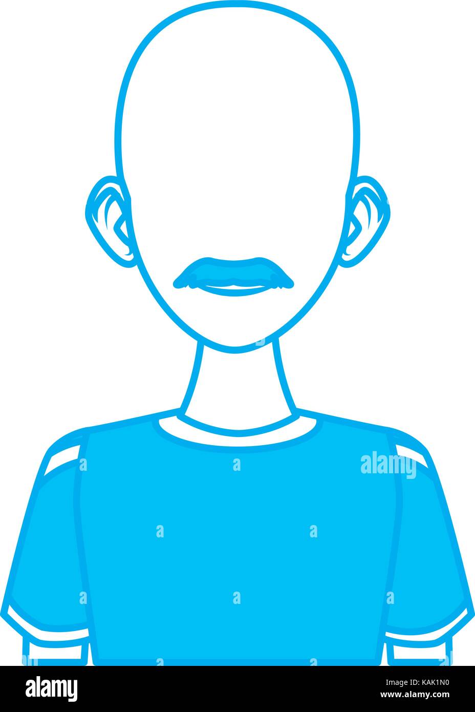 Young man mustache in blue Stock Vector Images - Alamy