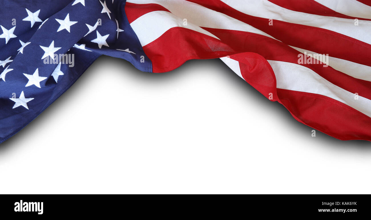 Closeup of American flag on plain background Stock Photo - Alamy