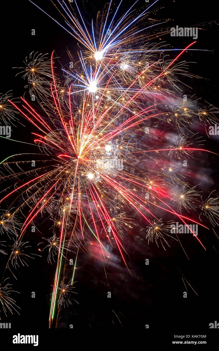 Firework at night Stock Photo - Alamy
