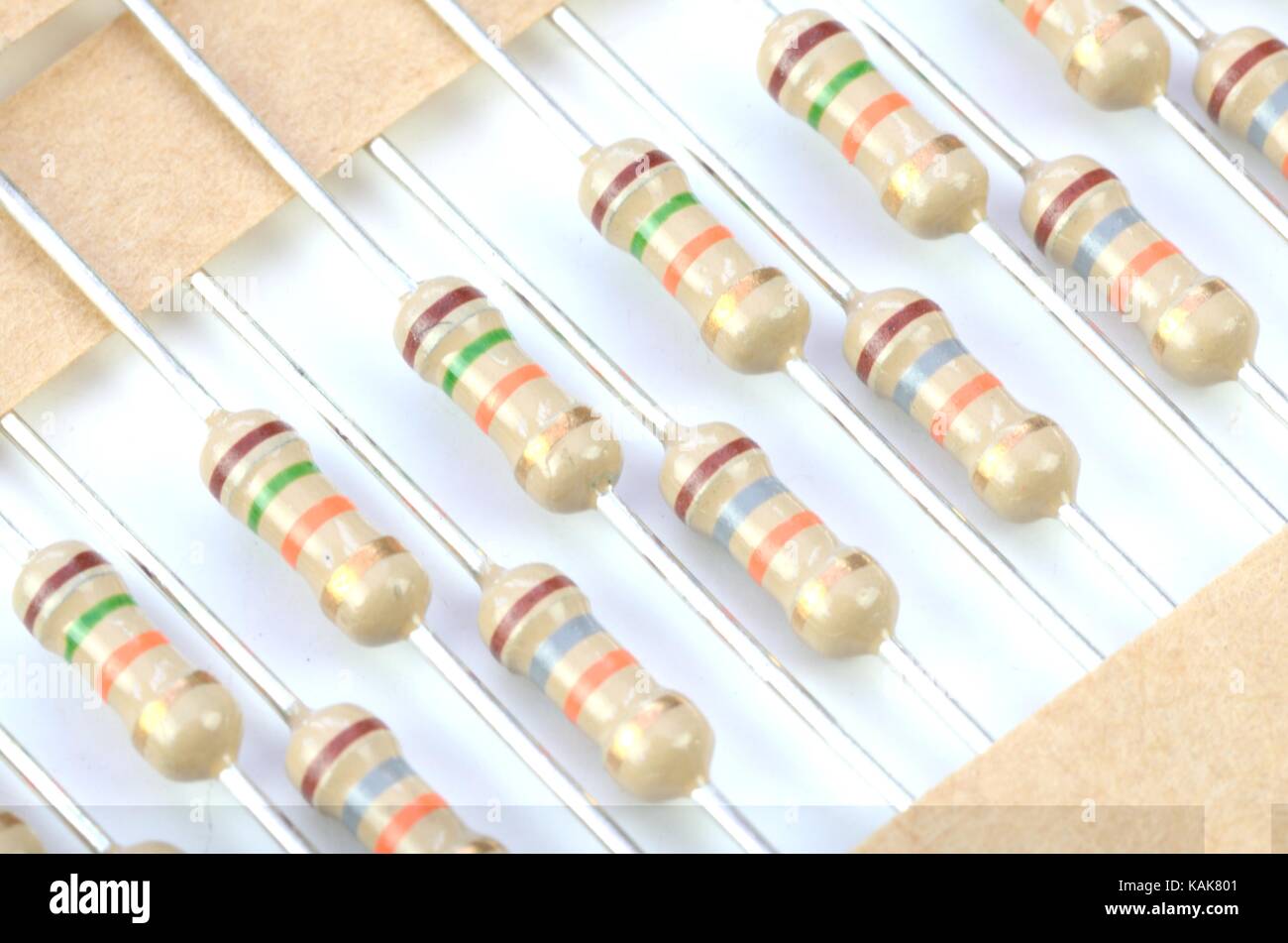 Close up shot of electronic resistors Stock Photo - Alamy