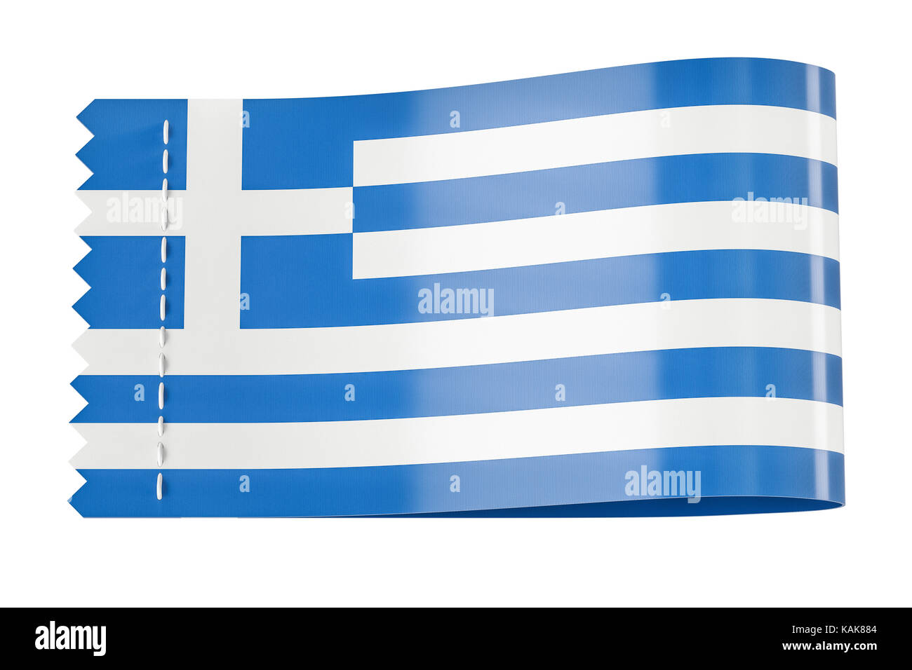 Clothing tag, label with flag of Greece. 3D rendering isolated on black ...