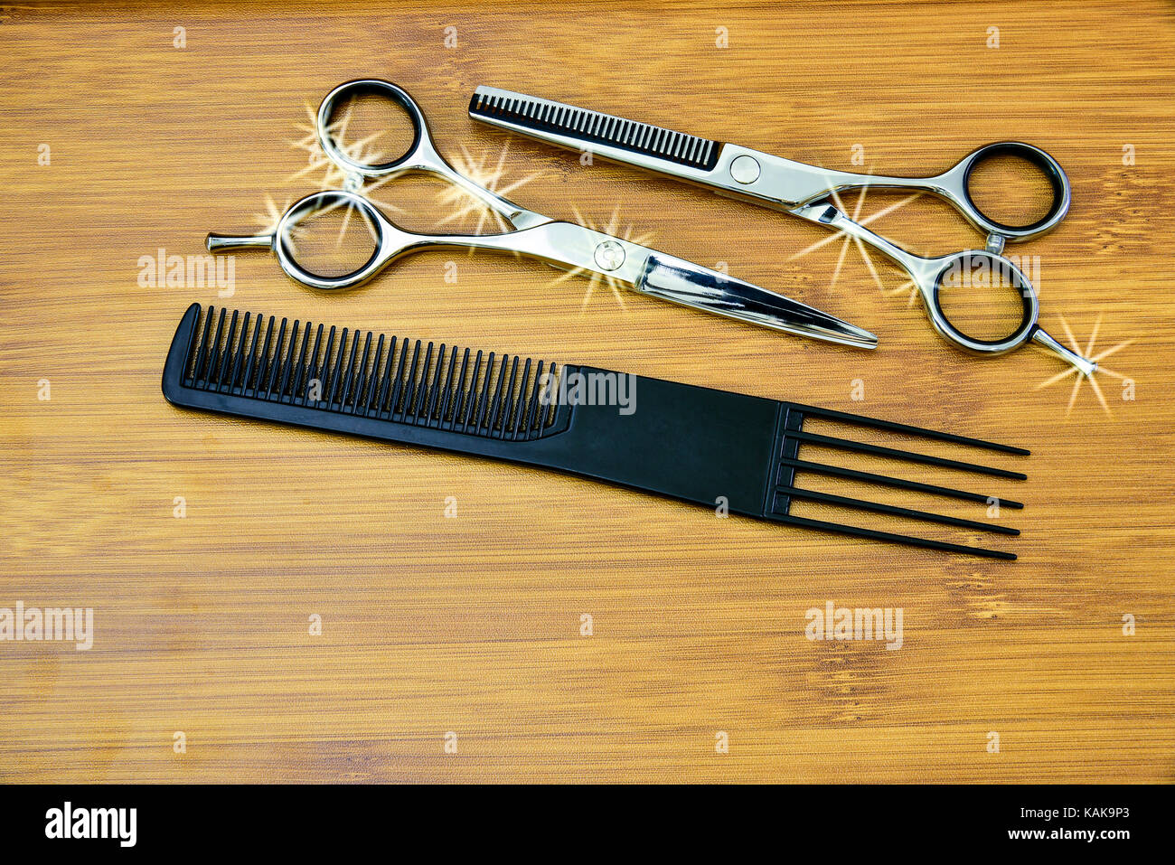 Hair cutting shears and comb professional, background Stock Photo - Alamy