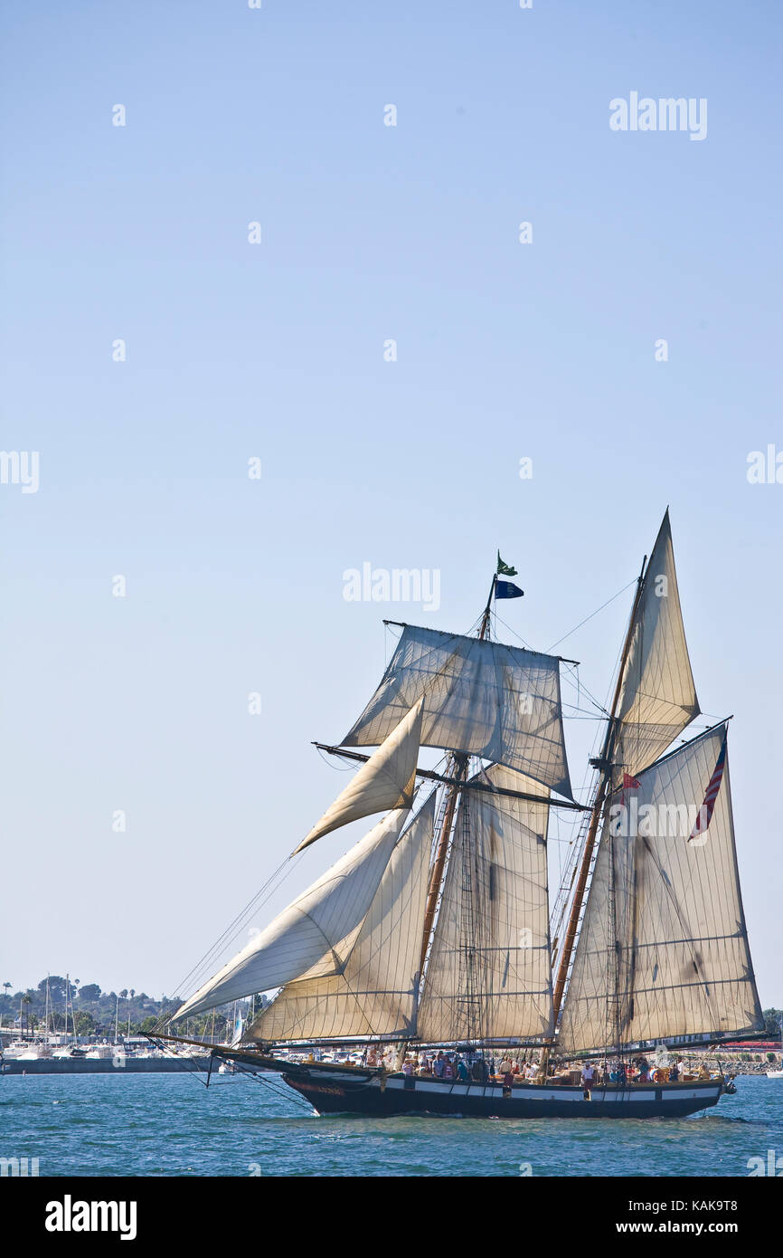 Tall Ship Lynx at the Festival of Sail in San Diego, CA US. Lynx is an ...