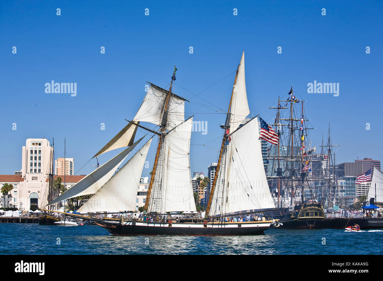 Tall Ship Lynx at the Festival of Sail in San Diego, CA US. Lynx is an ...