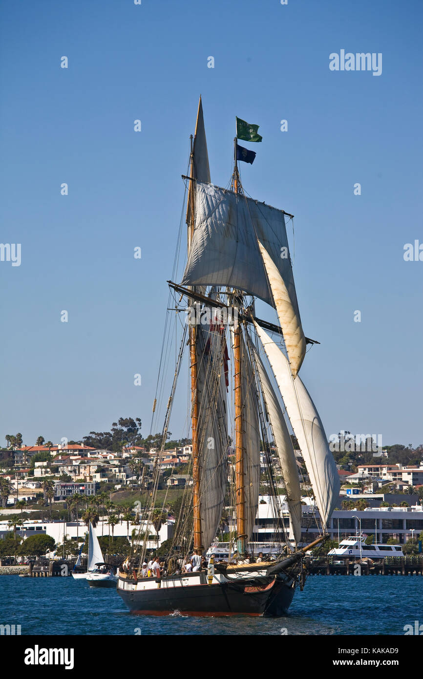 Tall Ship Lynx at the Festival of Sail in San Diego, CA US. Lynx is an ...