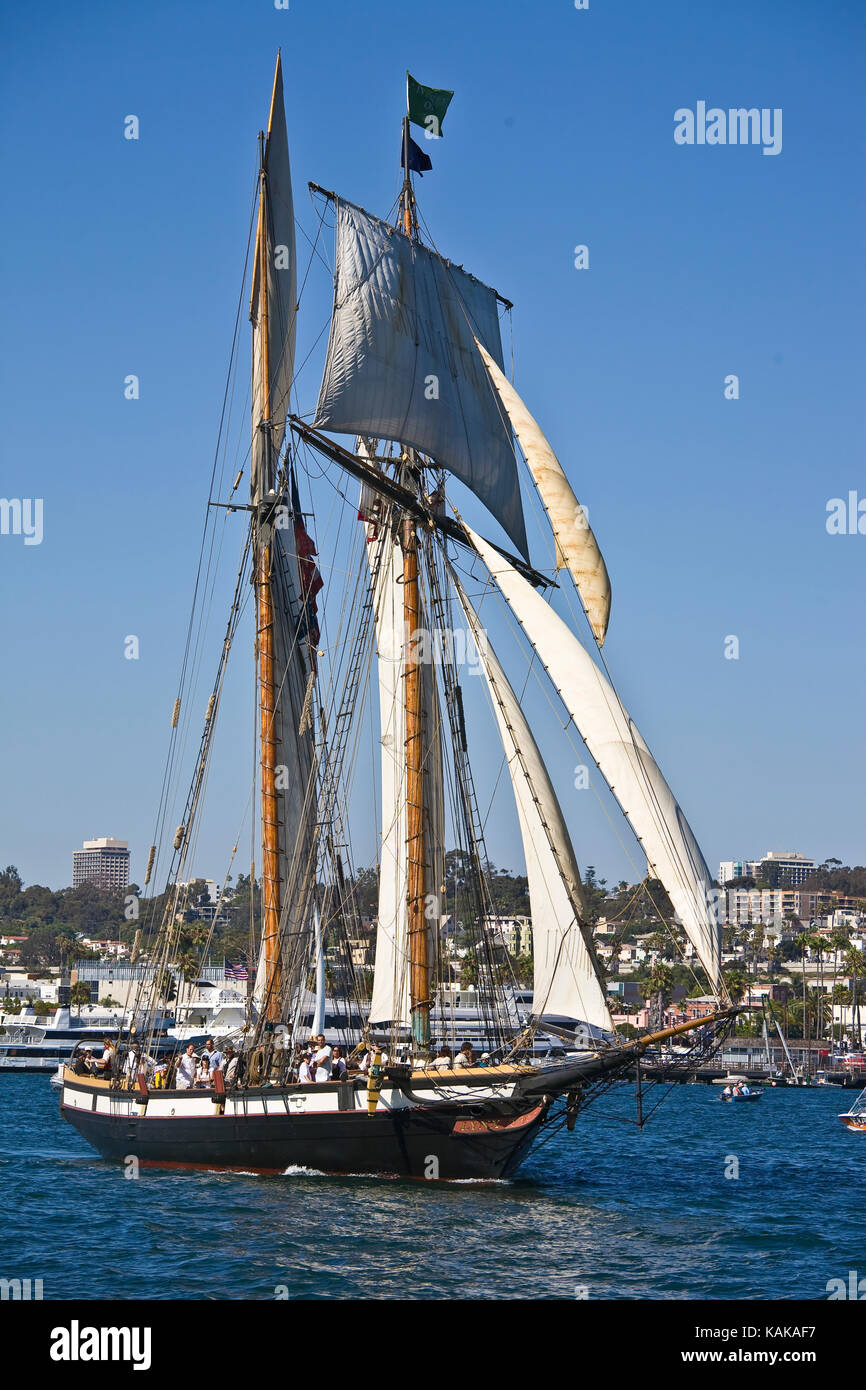 Tall Ship Lynx at the Festival of Sail in San Diego, CA US. Lynx is an ...