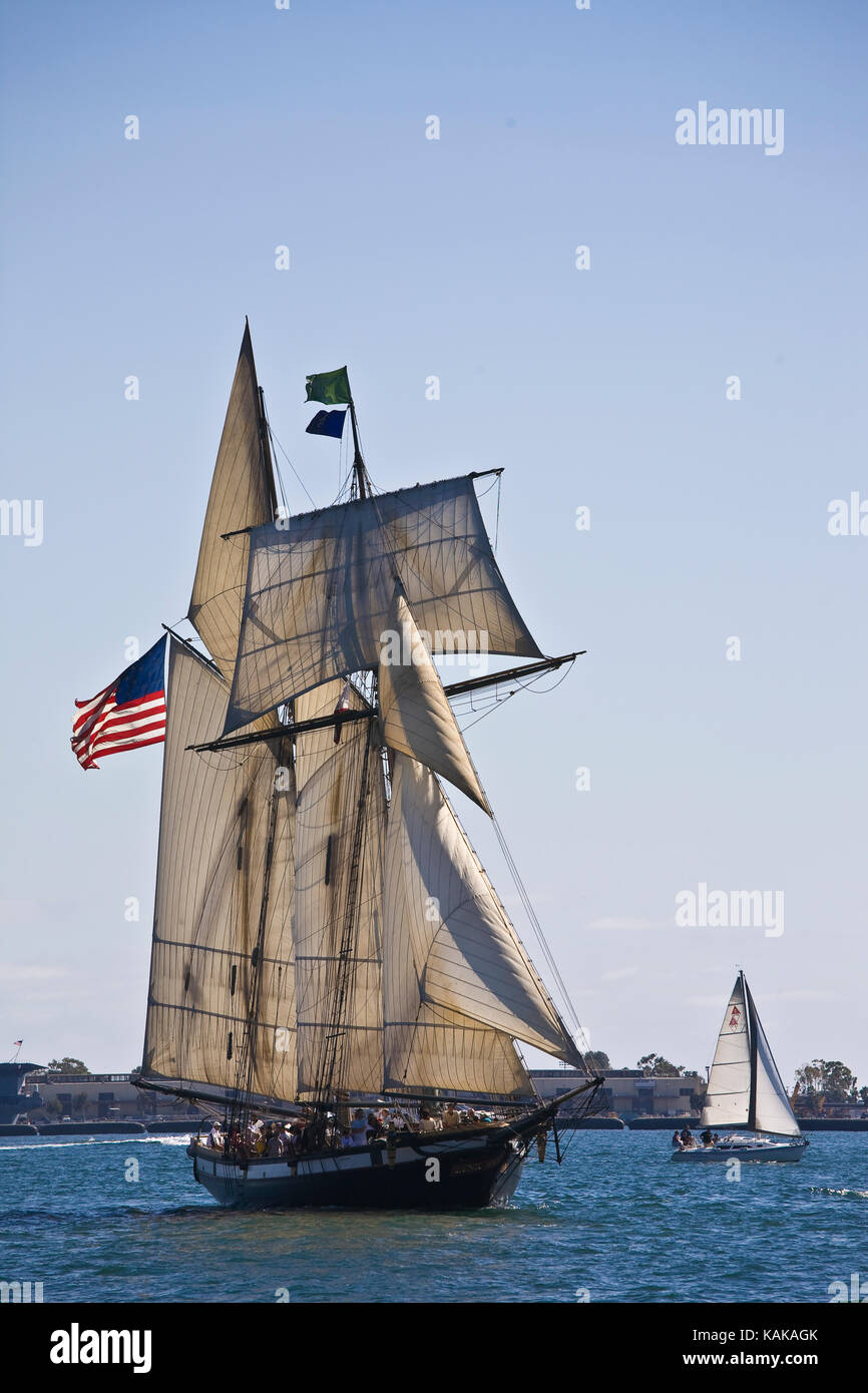 Tall Ship Lynx at the Festival of Sail in San Diego, CA US. Lynx is an ...