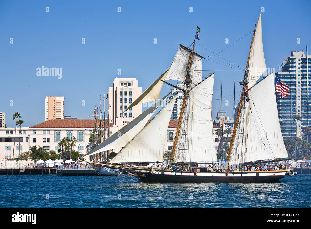 Tall Ship Lynx sails past City Hall at the Festival of Sail in San ...